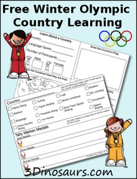 Free Winter Olympics Country Learning Printables