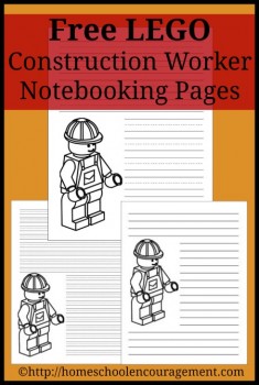 Free LEGO Printables: Construction Worker Notebooking Pages