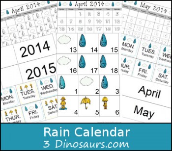 Free Rain Calendar Cards