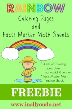 Free Rainbow Coloring Pages & Math Facts Sheets