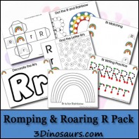 Free Romping & Roaring R Printable Pack