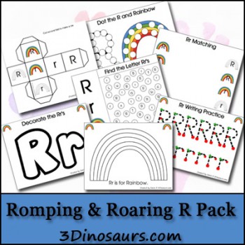 Free Romping & Roaring R Printable Pack