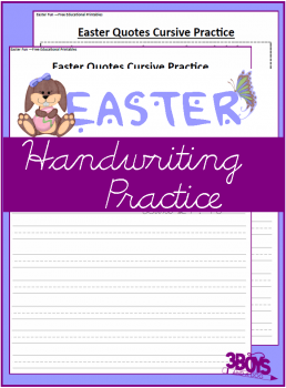 Free Printable Easter Worksheets: Cursive Handwriting Practice