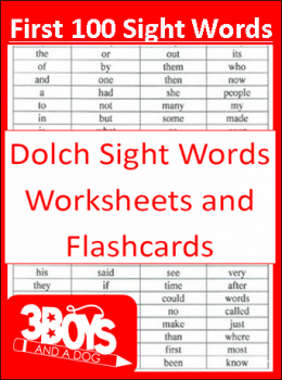 First 100 Dolch Sight Words Printables - Free!