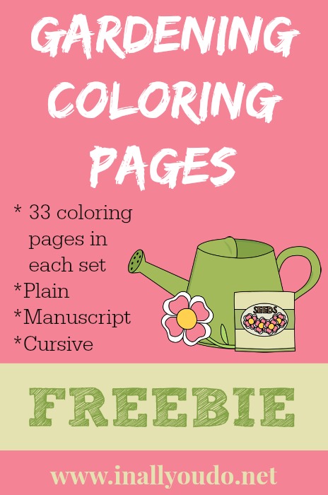 Free Gardening Coloring Printable Pages