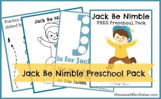 Free Jack Be Nimble Preschool Printables Pack