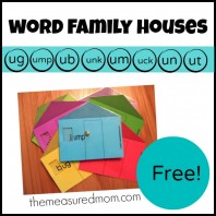 Free Word Family Houses – Short u Printables
