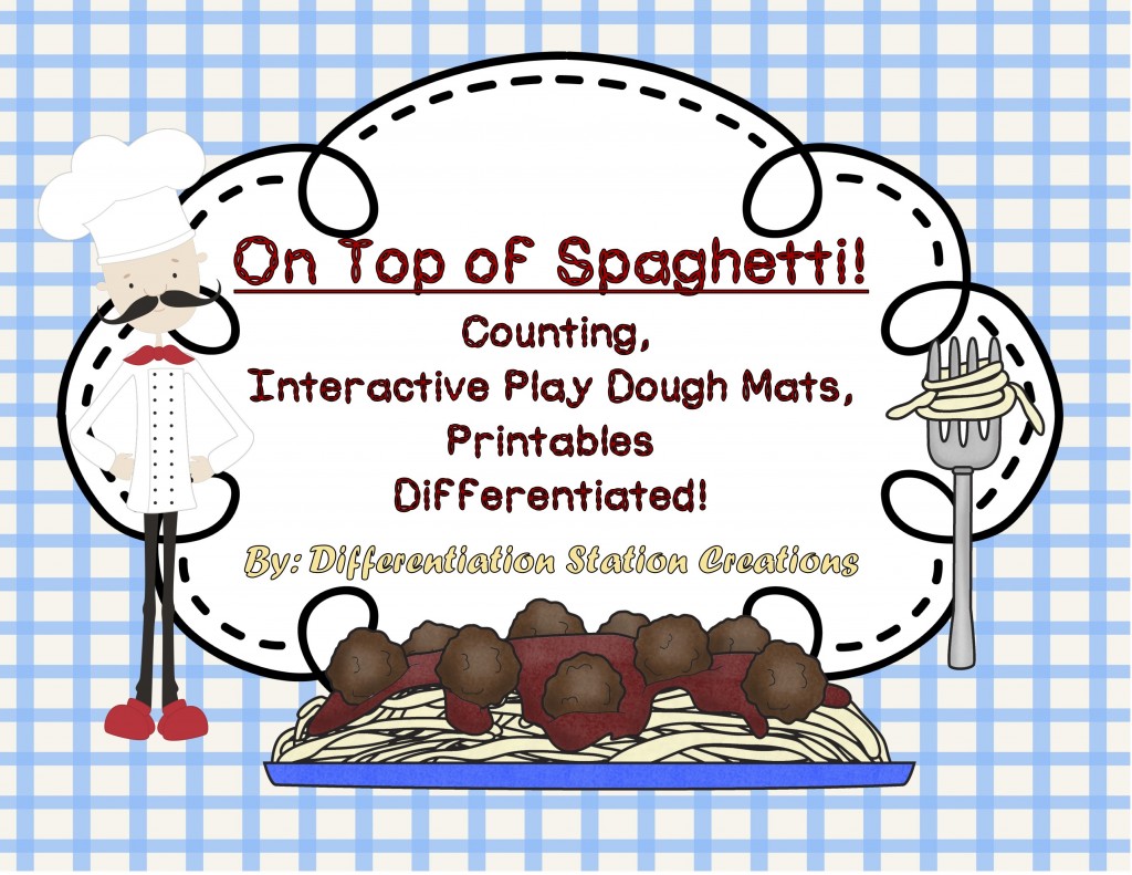 Free "On Top of Spaghetti" Interactive Playdough Mats, Counting Centers ...