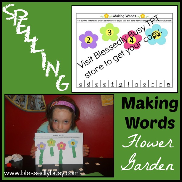 FREE Making Words: Flower Garden + Printable