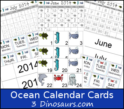 Free Ocean Calendar Set