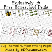 FREE Bug Themed Number Writing Printables