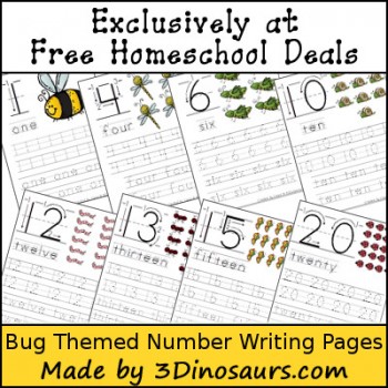 FREE Bug Themed Number Writing Printables