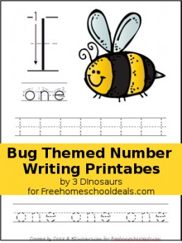FREE Bug Themed Number Writing Printables