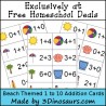 FREE Beach Themed 1 to 10 Addition Cards (instant download!)