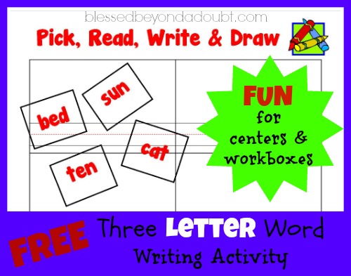A FREE Three Letter Word Writing Activity! {Subscriber Freebie}