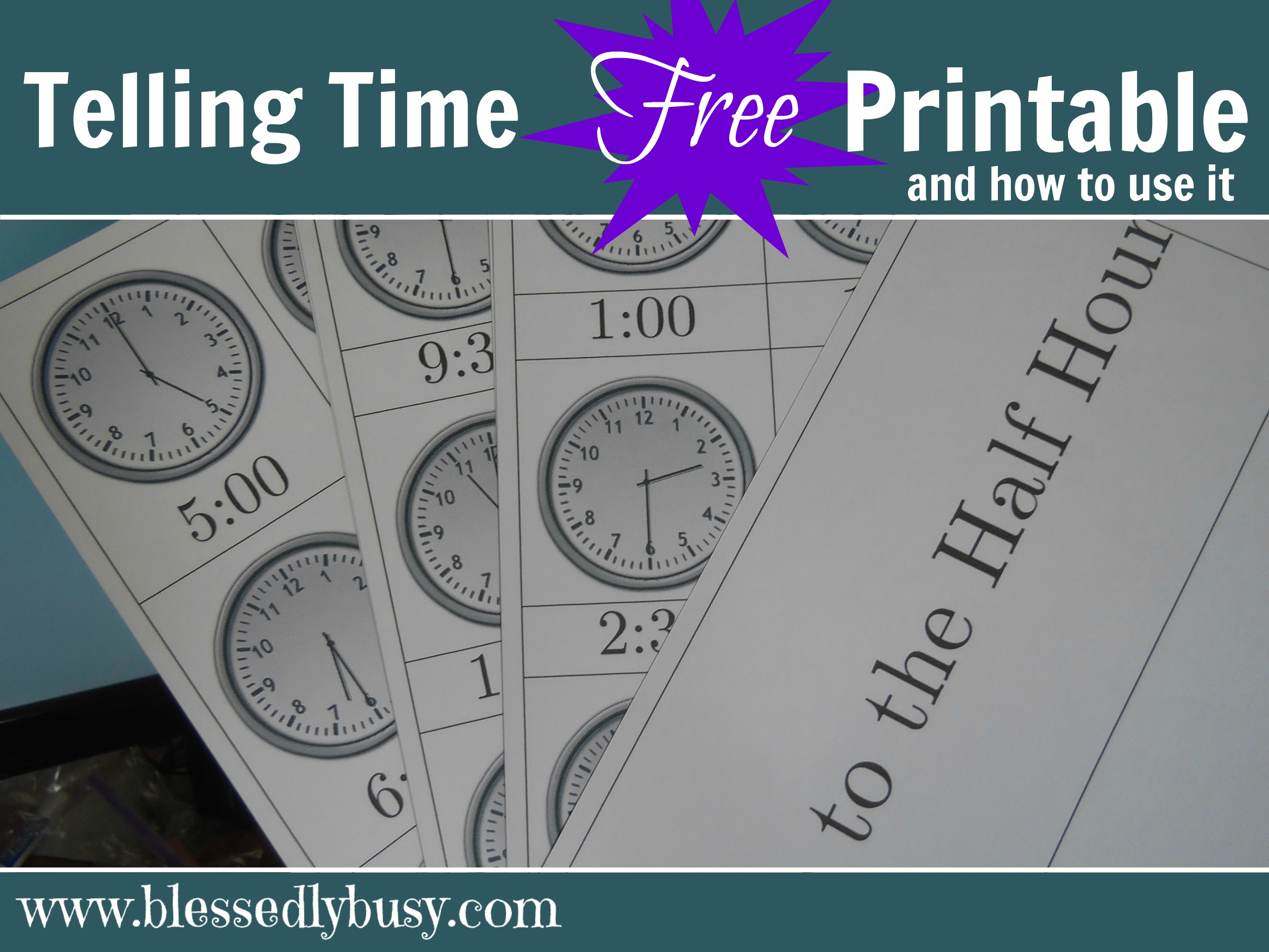 Free Telling Time Cards
