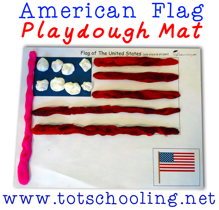 FREE American Flag Playdough Mat