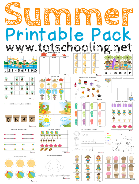 Free Summer Printable Pack for Toddlers & PreK!