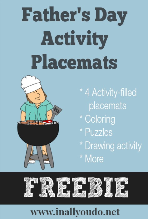 FREE Father's Day Activity Placemats