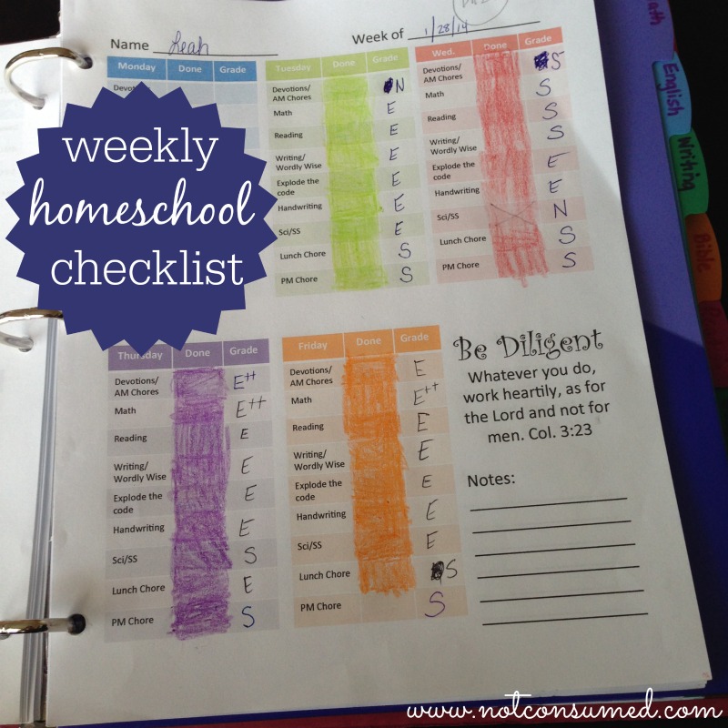 FREE Printable Homeschool Student Checklists
