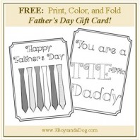 Print and Color Father's Day Card