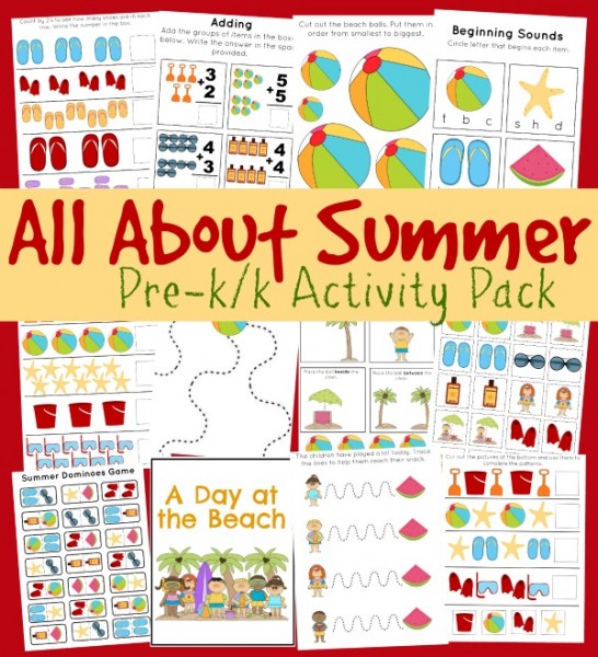 FREE Summer Fun Pack for Pre-K/ K (20+ Pages!)