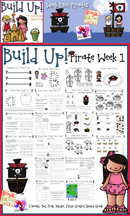 Pirate Themed Summer Practice Printables
