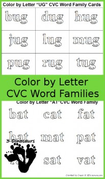 FREE CVC Word Family Color By Letter Printables