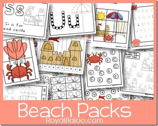 FREE Beach Packs for Tot, PreK, and K-2nd
