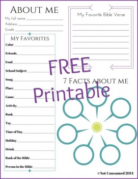 All About Me FREE Faith Based Printable (limited time!)