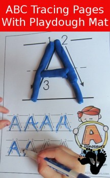 FREE ABC Uppercase Tracing Pages with Play Dough Mats