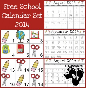 FREE 2014 School Calendar Set