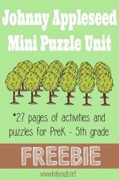 FREE Johnny Appleseed Mini Puzzles Unit