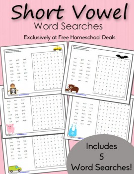 FREE Instant Download: Short Vowel Word Search