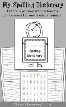 FREE Printable Spelling Dictionary