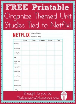 FREE Unit Study Planning with Netflix Worksheet