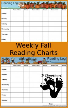 FREE Fall Weekly Reading Charts