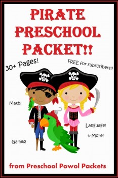 Pirate Preschool Packet {Subscriber Freebie}