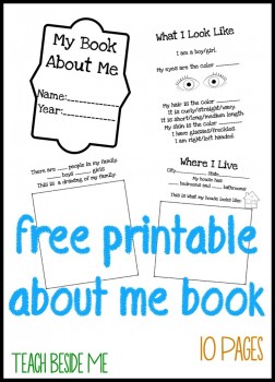 FREE About Me Printable Books