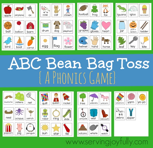 FREE ABC Bean Bag Toss Game