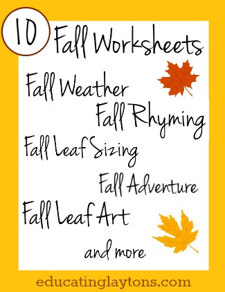 10 FREE Fall Worksheets
