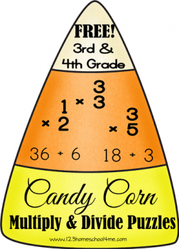 FREE Candy Corn Multiplication Math Puzzles