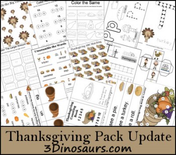 FREE Thanksgiving Printable Pack Update