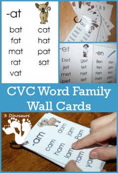 FREE CVC Word Family Wall Cards Printables