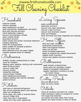 FREE Fall Cleaning Printable Checklist