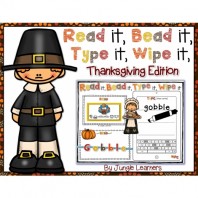 Free Thanksgiving Read It, Bead It, Type It, Wipe It Printables