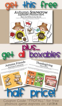 Limited Time: Free Autumn Scarecrow Alphabet Phonics Game + More!