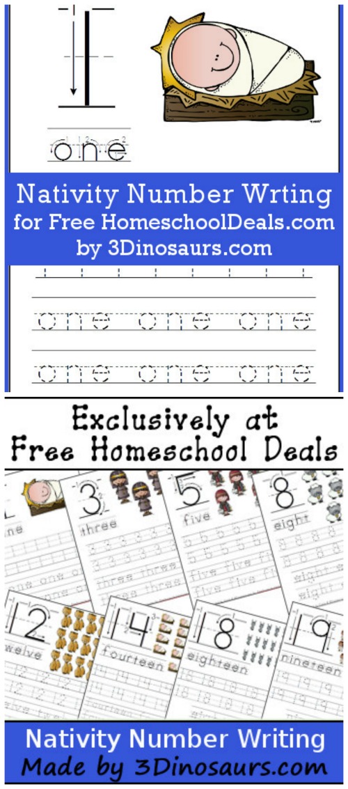 FREE Instant Download: Nativity Number Writing Printables