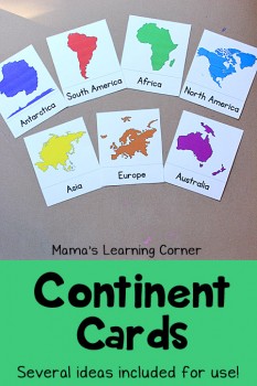 FREE Learn the Continents Printables
