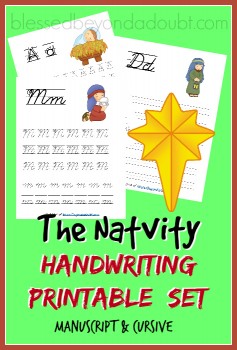 FREE Nativity Handwriting Printable Set